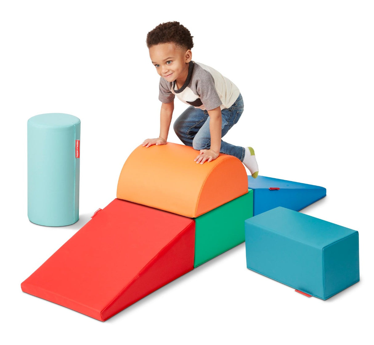 Tumble Town Foam Climbing Blocks for Toddlers, Rainbow | Radio Flyer Tumble Town Foam Climbing Blocks for Toddlers, Rainbow | Radio Flyer